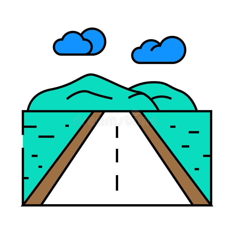 Road Leading Forward Progress Icon Color Illustration Stock Vector ...