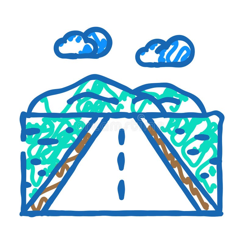 Road Leading Forward Progress Icon Doodle Illustration Stock Vector ...