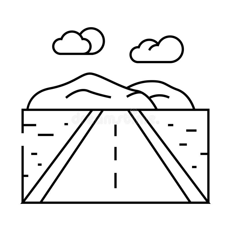 Road Leading Forward Progress Line Icon Vector Illustration Stock ...