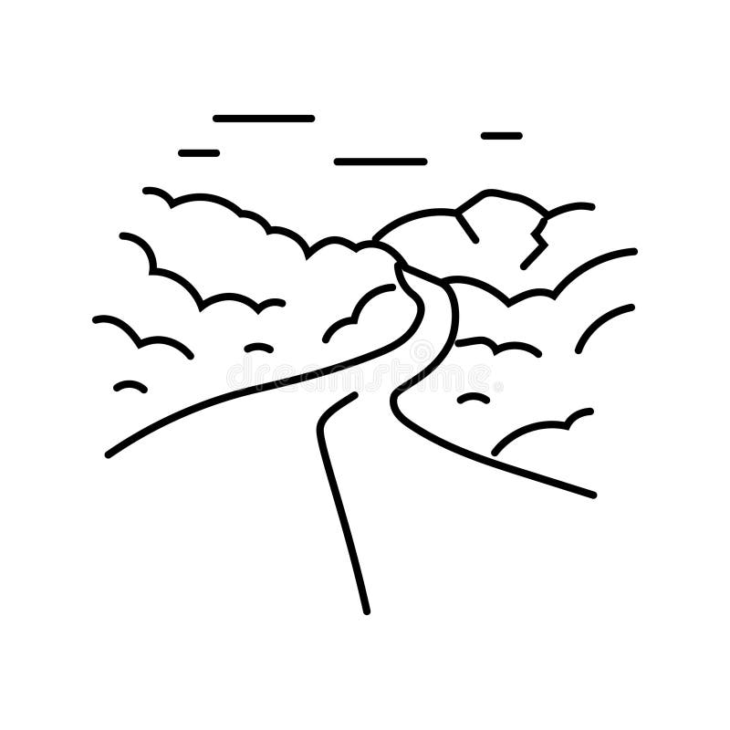 Road Leading Forward Progress Line Icon Vector Illustration Stock ...