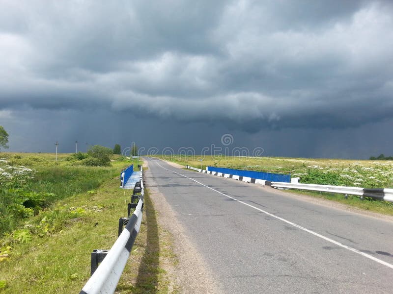 Road editorial stock photo. Image of road, bridge, storm - 49378128
