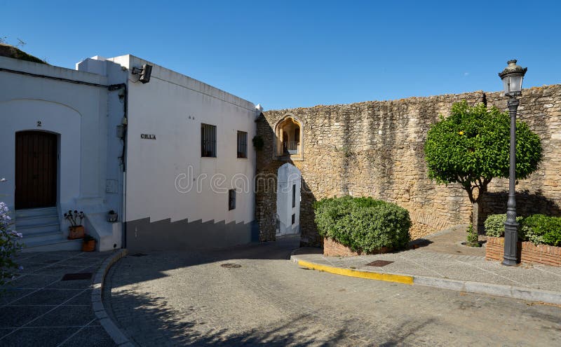 Arab Gate with Access from a Road Surrounded by Houses Stock Image ...
