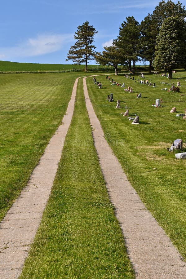 Road Leading Around a Cemetery Stock Photo - Image of cemetery, trail ...