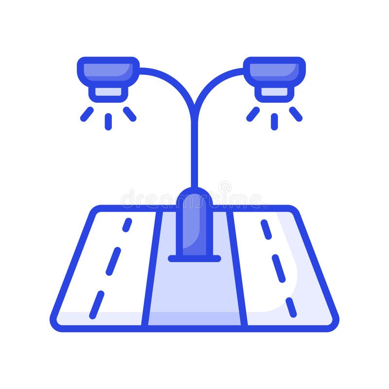 Road Lights Vector Design, City Elements Icons Isolated on White ...