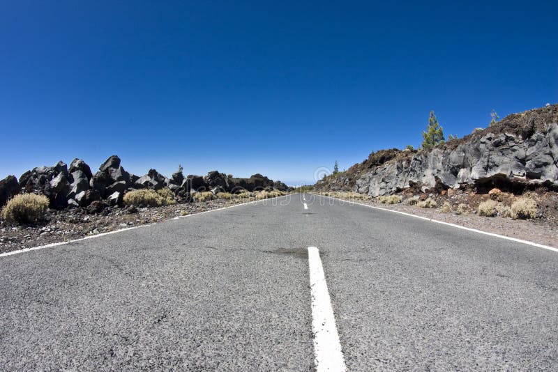Road Line Leading into Distance Stock Image - Image of black, white ...