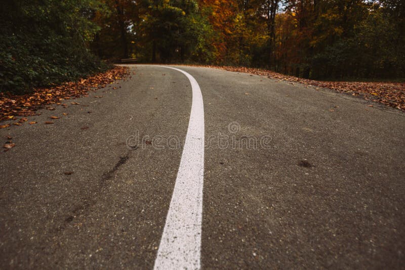 Road Line Leading into Distance Stock Image - Image of black, white ...