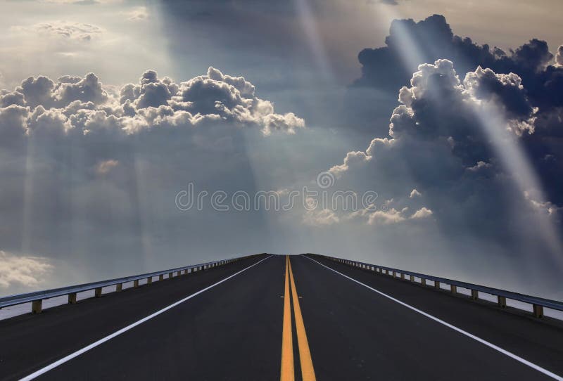 Road Lines, Clouds and Sky in Florida Stock Image - Image of florida ...