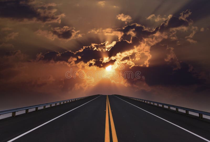 Road Lines, Clouds and Sky in Florida Stock Image - Image of travel ...