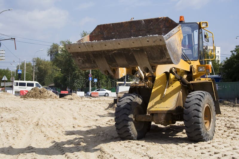 Road loader. stock image. Image of machinery, machine - 5871859