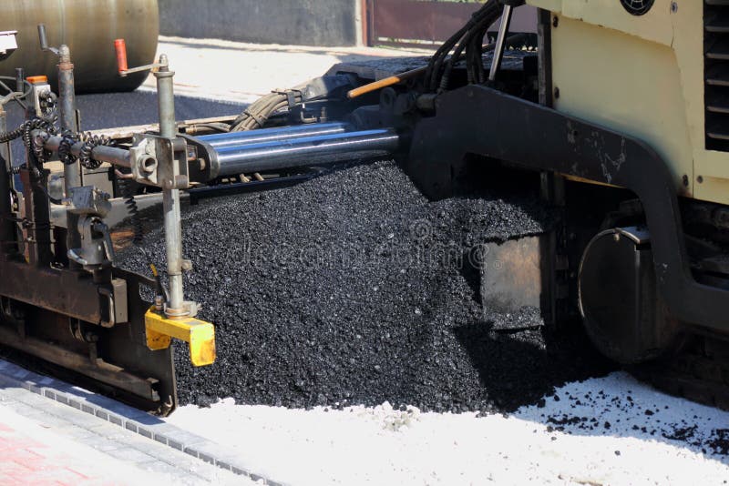 Road Machine at a Road Construction Site Stock Photo - Image of asphalt ...