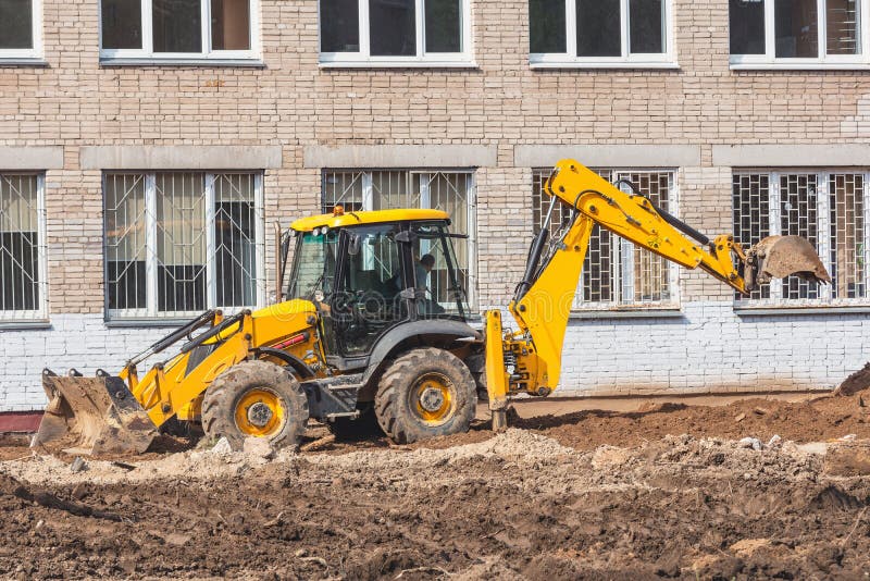 Road machine works. stock image. Image of road, sand - 187460735