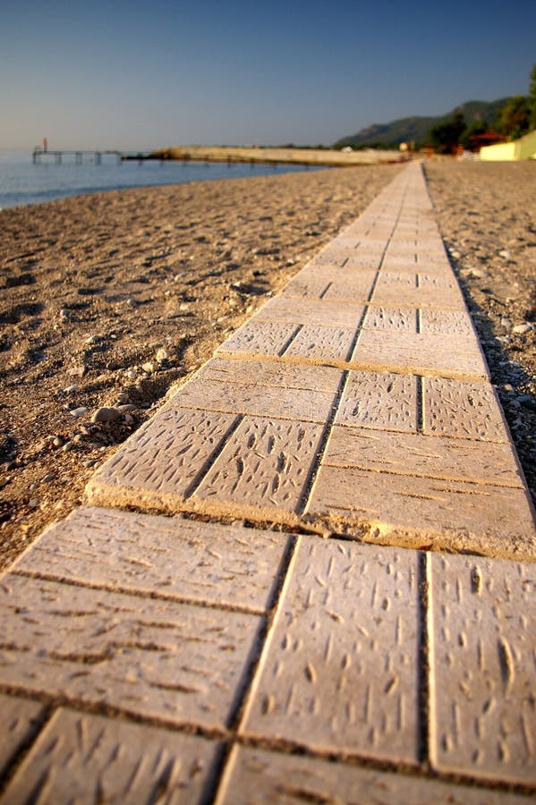 Road Made of Blocks in Beach Stock Photo - Image of sandy, sand: 11924340