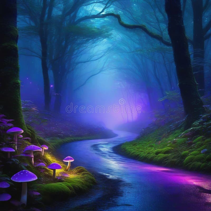 Road in magic Illustration stock illustration. Illustration of ...