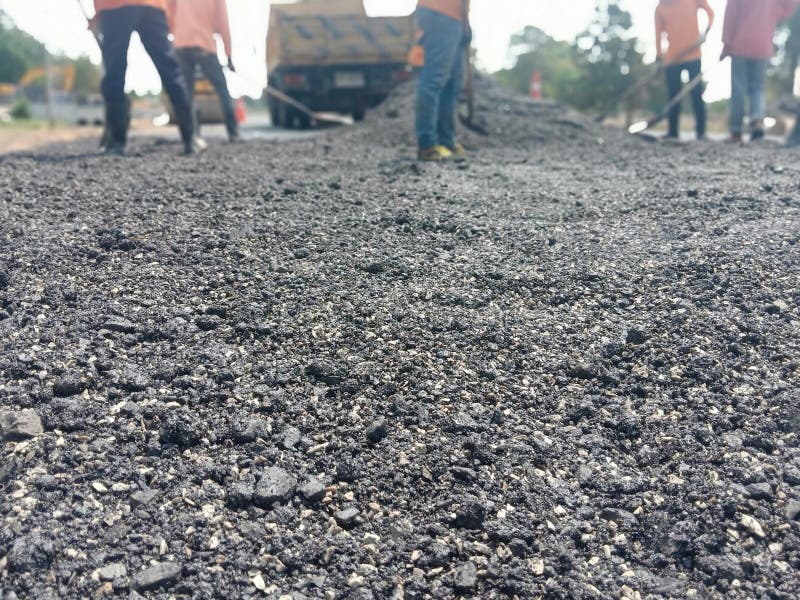 Road Maintenance Work Using Human Labor Blurred Image Stock Image ...