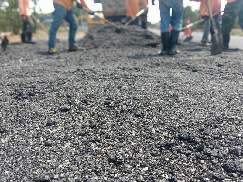 Road Maintenance Work Using Human Labor Blurred Image Stock Photo ...