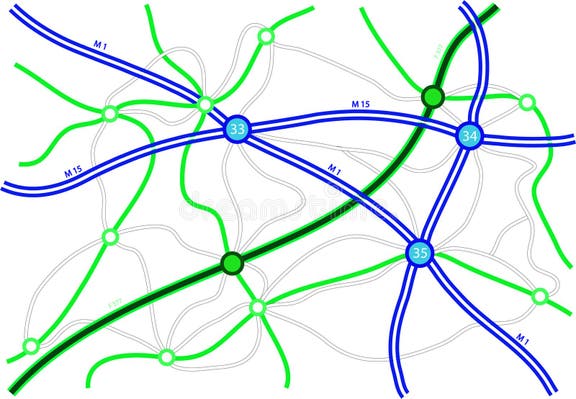 Road map stock vector. Illustration of point, sign, straight - 15339044
