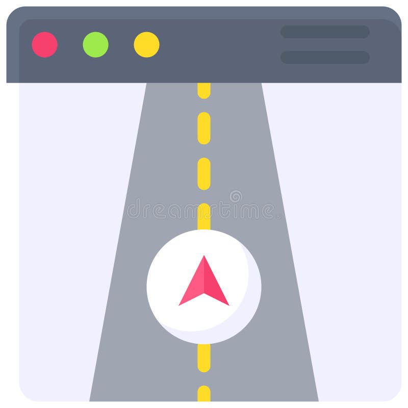 Road Map Application Icon, Location Map and Navigation Vector Stock ...