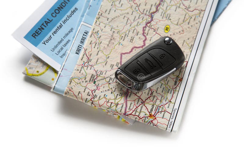 Road map and car key stock image. Image of control, distance - 25584979
