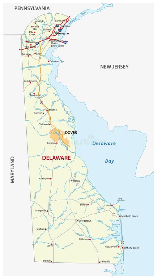 Road map delaware stock illustration. Illustration of frame - 73673442