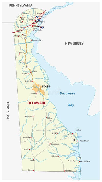 Road map delaware stock illustration. Illustration of frame - 73673442