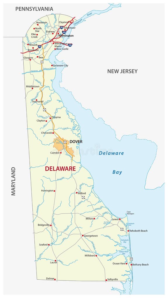 Road map delaware stock illustration. Illustration of frame - 73673442