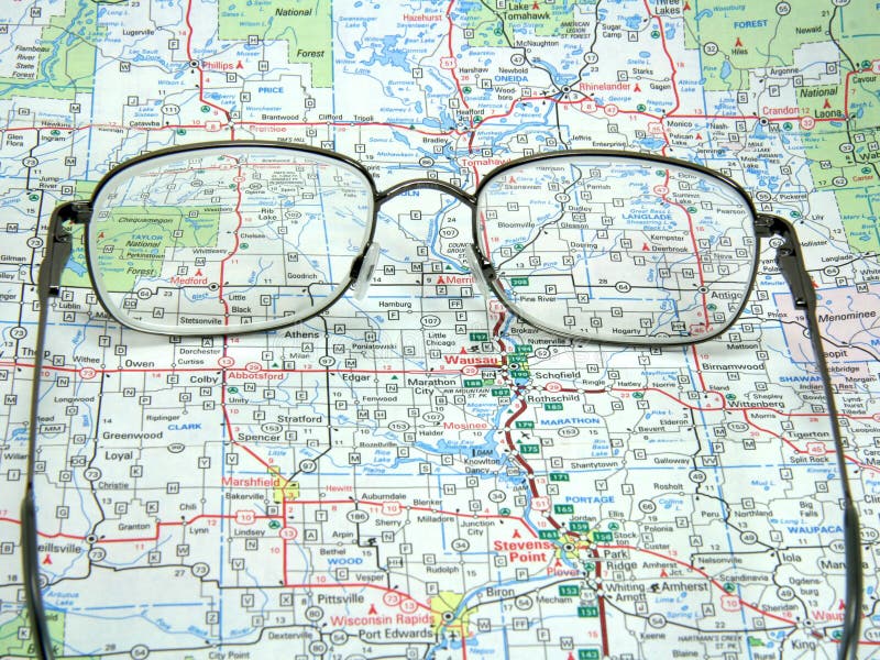 Road map and glasses stock photo. Image of vacation, calculation - 3601888