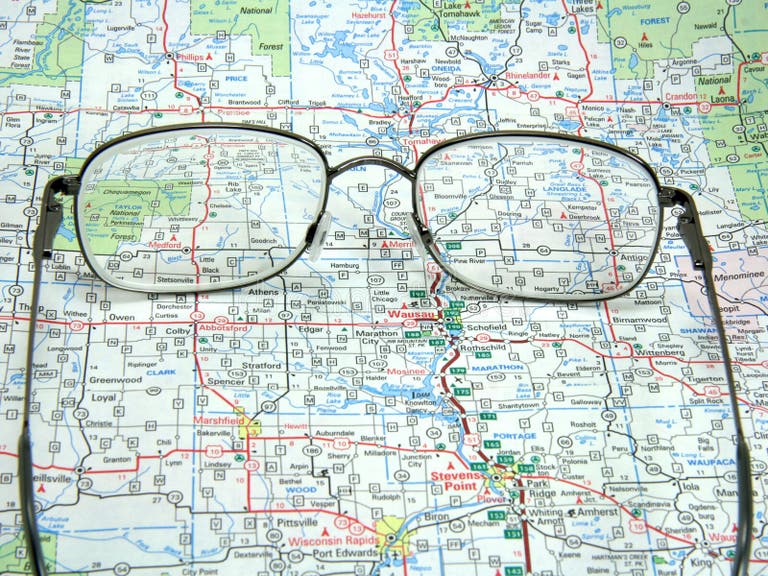 Road map and glasses stock photo. Image of vacation, calculation - 3601888