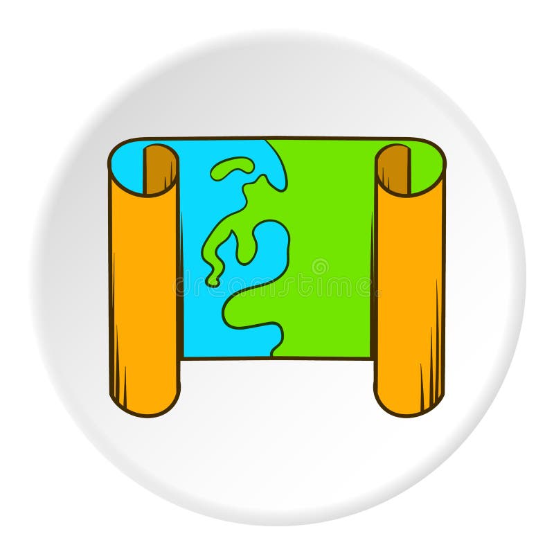 Road Map Icon, Cartoon Style Stock Vector - Illustration of green ...