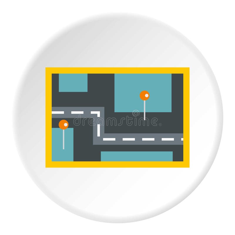 Road map icon, flat style stock vector. Illustration of place - 78645199