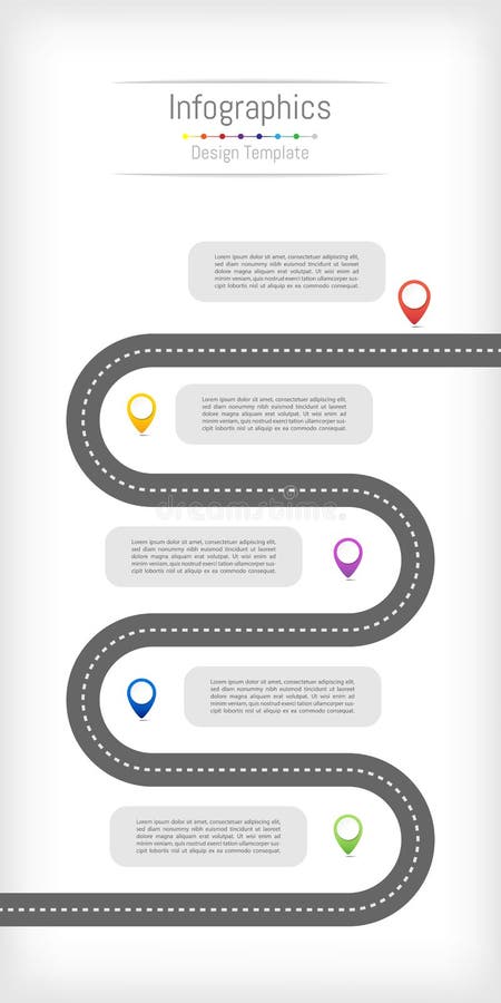 Road Map Infographic Design Elements for Your Business Data. Vector ...