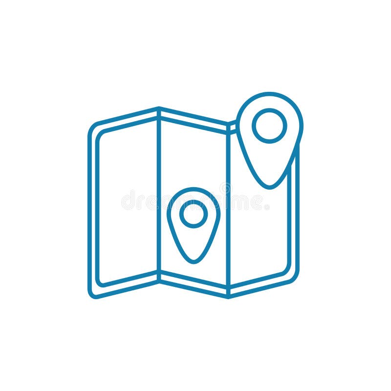 Road Map Linear Icon Concept. Road Map Line Vector Sign, Symbol ...