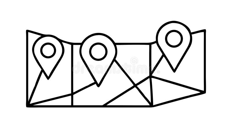 Road Map with Multiple Stops, Journey and Direction, Vector Design ...