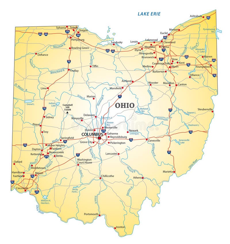 Road map Ohio stock illustration. Illustration of travel - 72869570