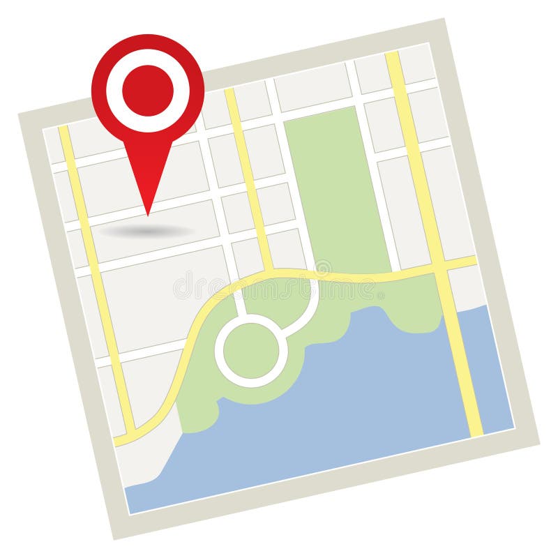 Road Map with Pin stock vector. Illustration of highlight - 28391730