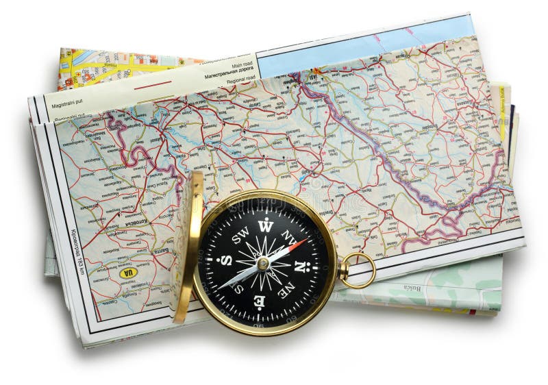 Compass and map stock photo. Image of instruments, distance - 2190074