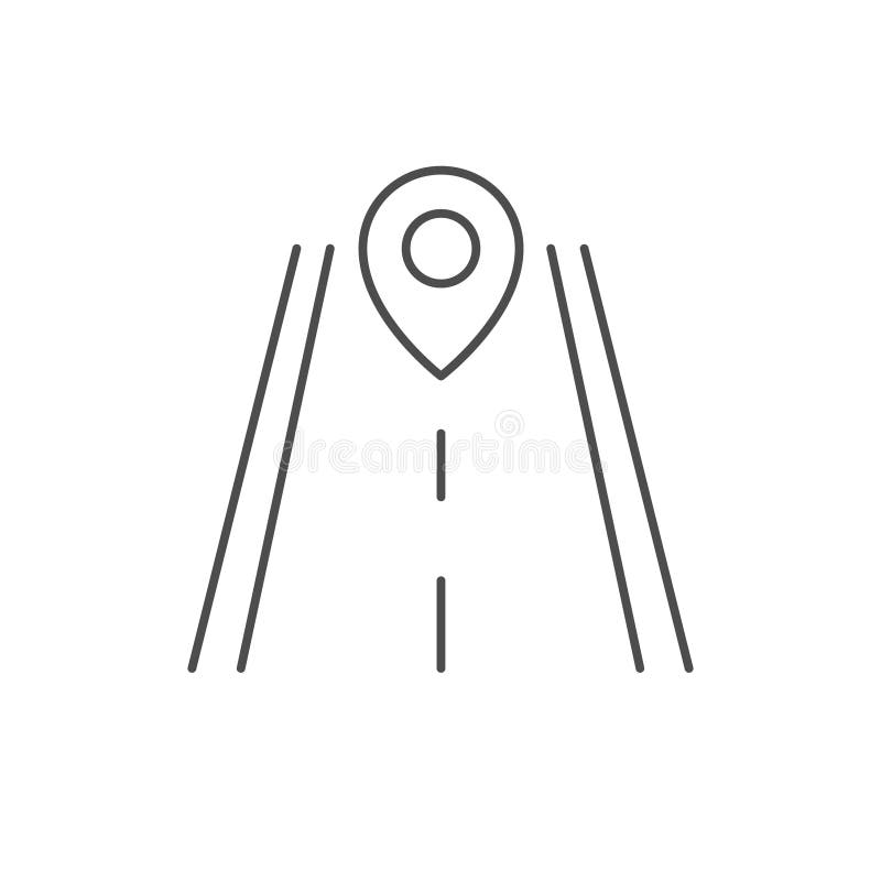 Road and Map Point Line Icon Stock Vector - Illustration of navigator ...