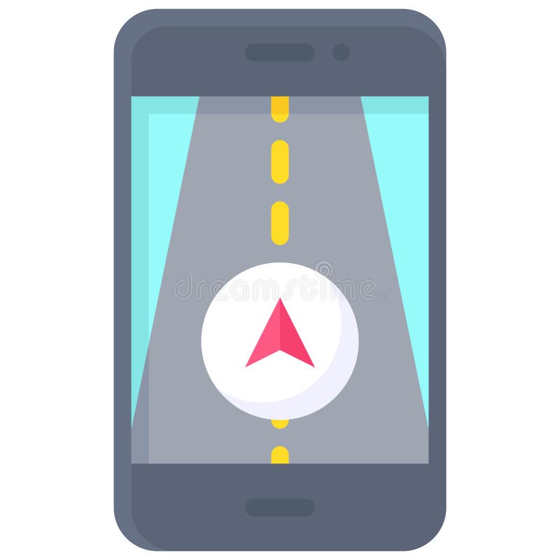 Road Map on Smartphone Icon, Location Map and Navigation Vector Stock ...