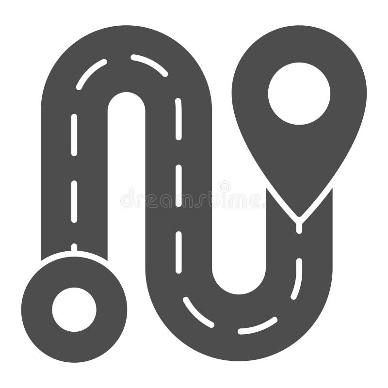 Road Map Solid Icon, Delivery Service Concept. Vector Graphics Stock ...