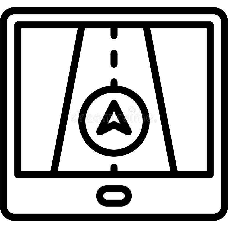 Road Map on Tablet Icon, Location Map and Navigation Vector Stock ...