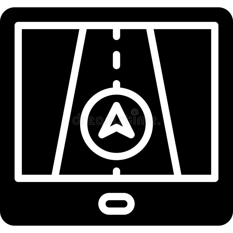 Road Map on Tablet Icon, Location Map and Navigation Vector Stock ...