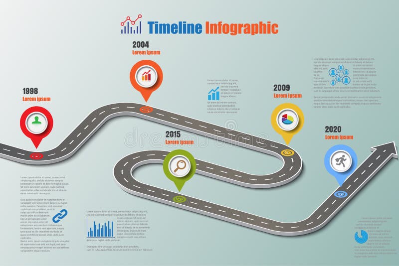 Road Map Timeline Infographic, Vector Illustration Stock Vector ...