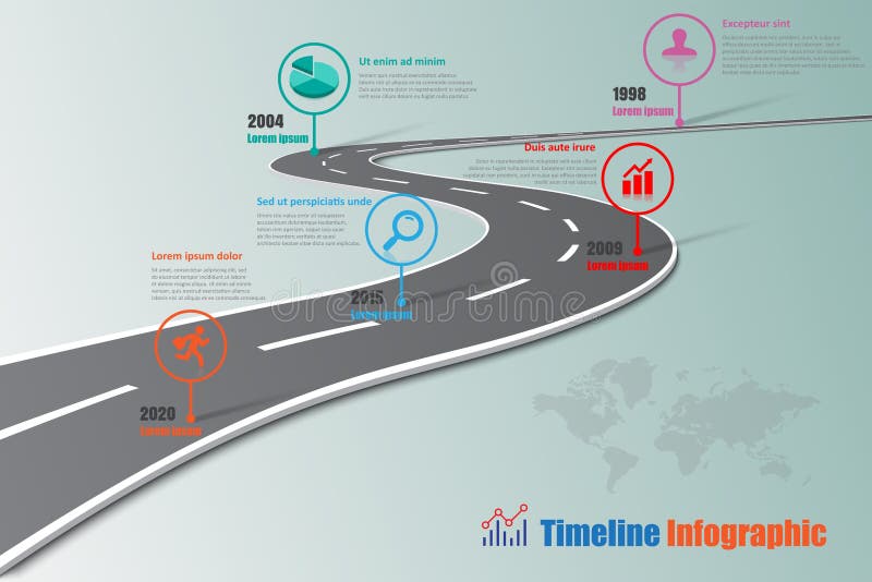 Road Map Timeline Infographic, Vector Illustration Stock Vector ...