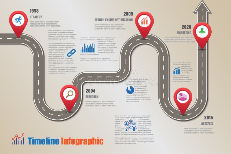 Road Map Timeline Infographic, Vector Illustration Stock Vector ...
