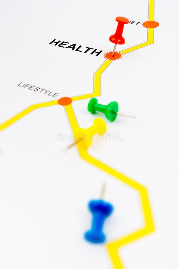 Road map to health concept stock photo. Image of selective - 59439648