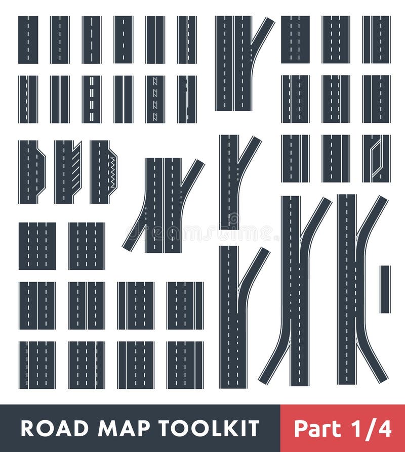 Road Map Toolkit stock illustration. Illustration of speed - 46536779