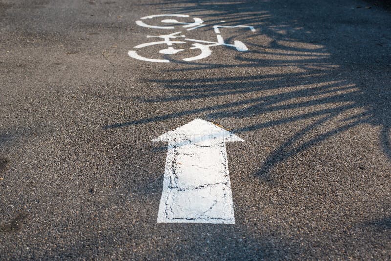 Road Mark Traffic Sign for Bike Stock Photo - Image of activities ...