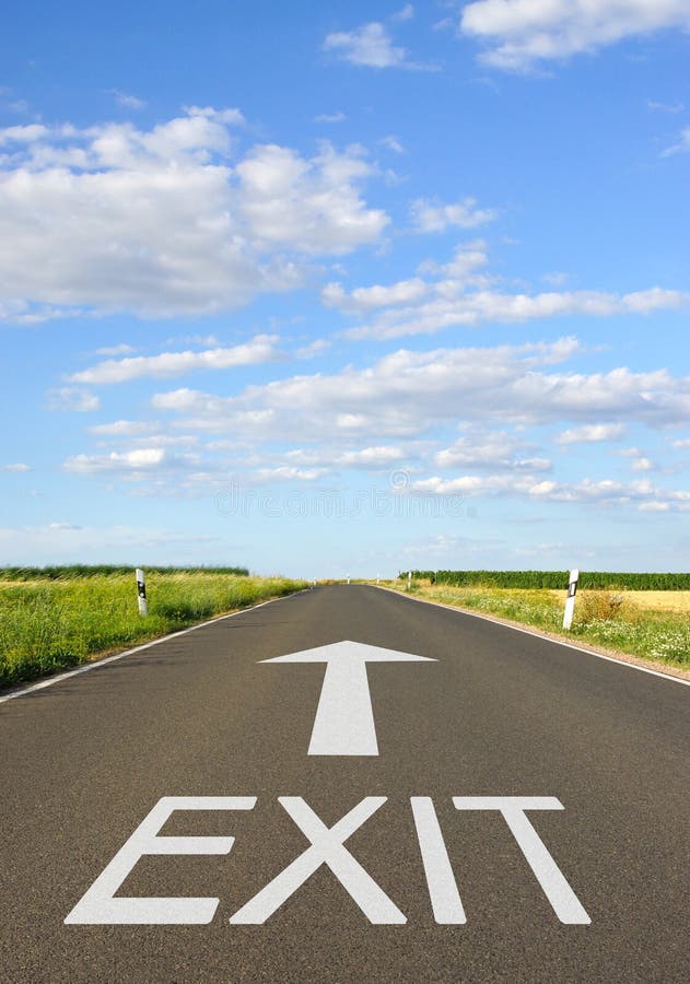Road marked exit stock photo. Image of text, arrow, marked - 49033572
