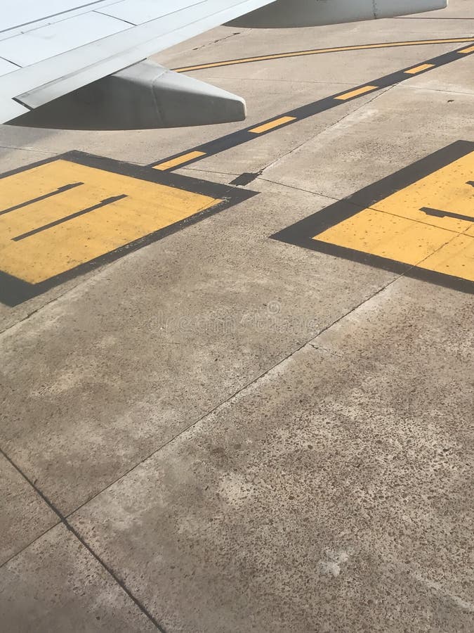 Road Marking on the Airport Runway Stock Photo - Image of horizon ...