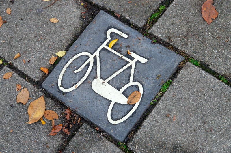 Road Marking Cycle Path, Amsterdam, Netherlands Stock Image - Image of ...