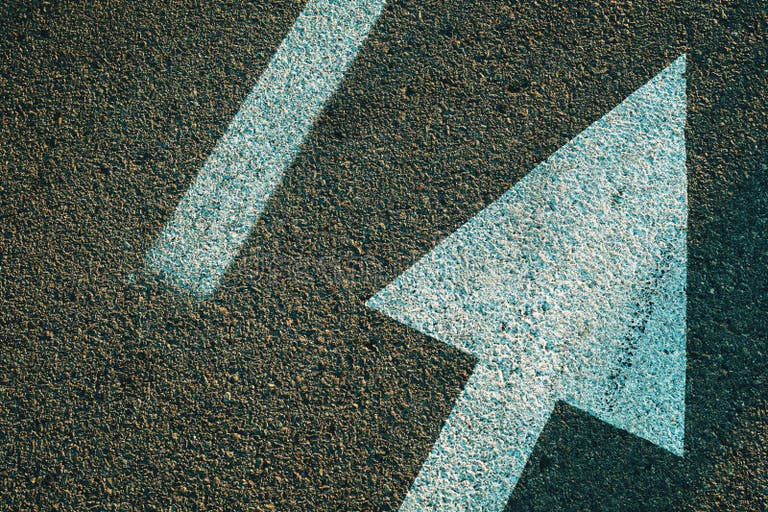 Road Marking Direction Arrow on Asphalt Surface Stock Photo - Image of ...